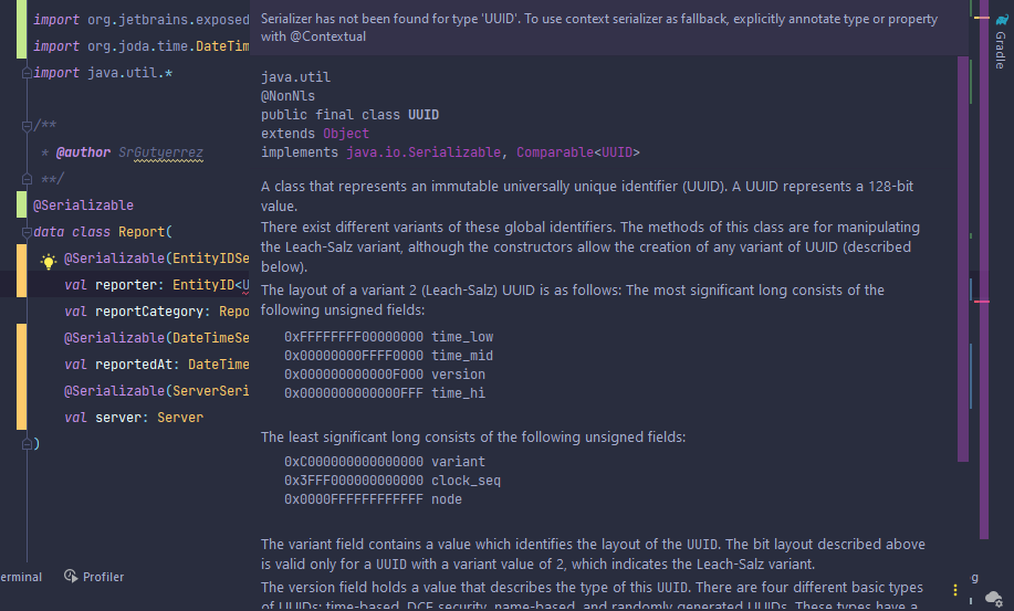 EntityID + UUID · Issue #1483 · Kotlin/kotlinx.serialization · GitHub EntityID + UUID · Issue #1483 · Kotlin/kotlinx.serialization · GitHub
