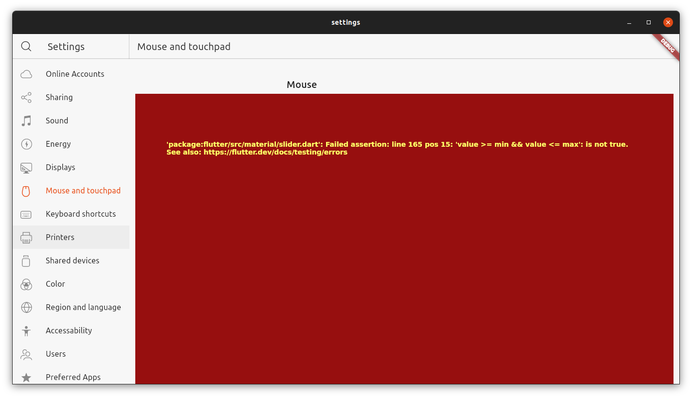 Failed assertion on mouse page · Issue #1 · ubuntu-flutter-community/settings · GitHub