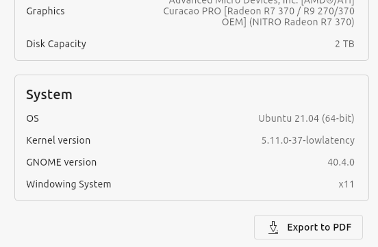 Styling export button(s) on info page · Issue #155 · ubuntu-flutter-community/settings · GitHub