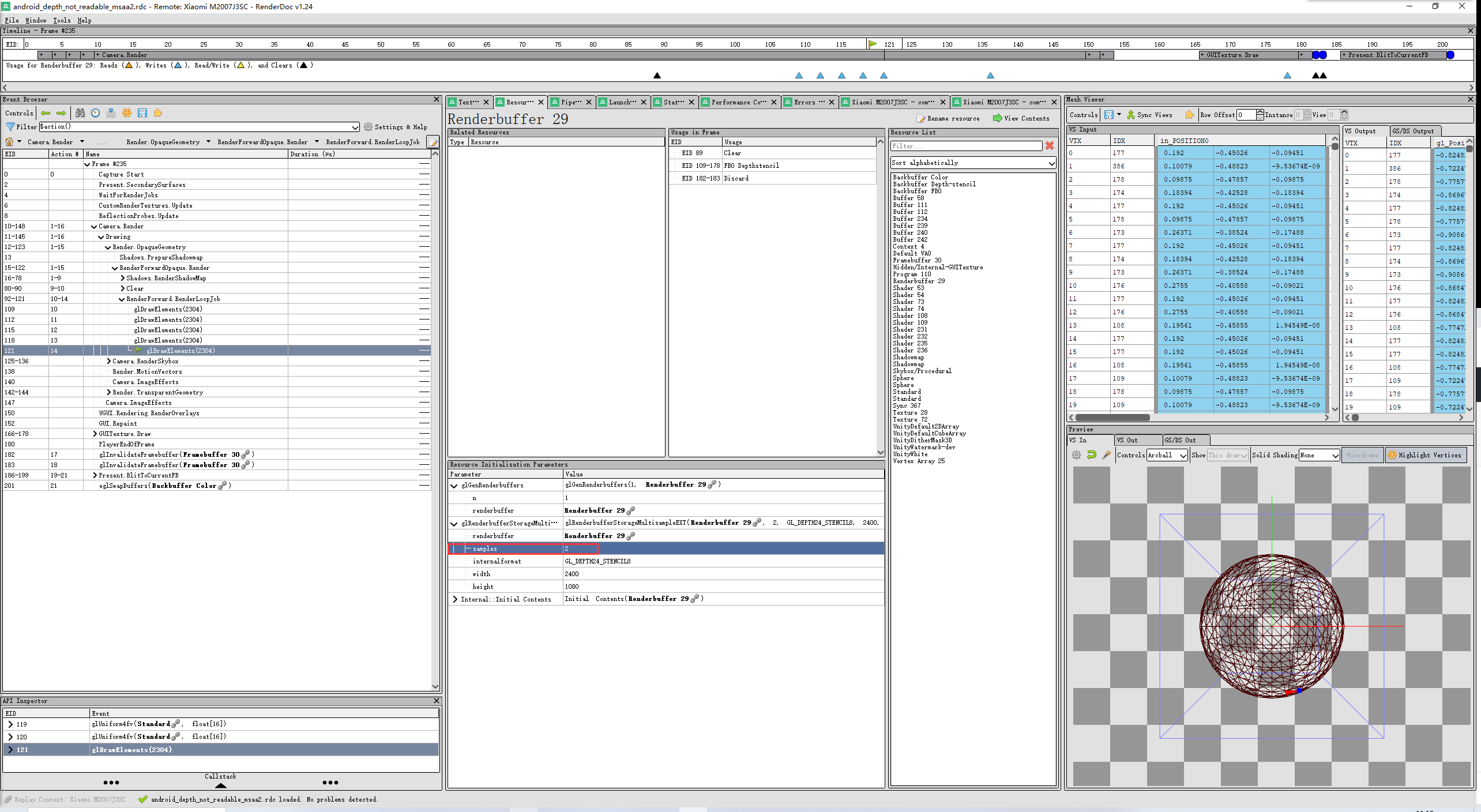 Can not read depth buffer when enable msaa on android, using opengles · Issue #2808 · baldurk ...