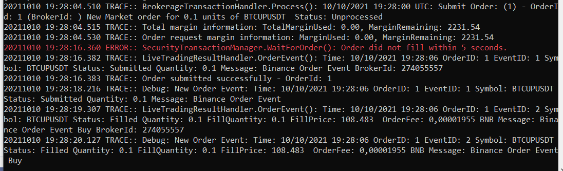 Binance Order Events not processed · Issue #5972 · QuantConnect/Lean ...