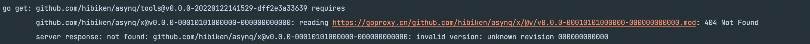 [BUG] go get github.com/hibiken/asynq/tools/asynq error · Issue #388 · hibiken/asynq · GitHub