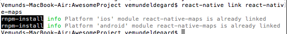 "AIRMap" was not found in the UIManager. · Issue #2495 · react-native-maps/react-native-maps ...