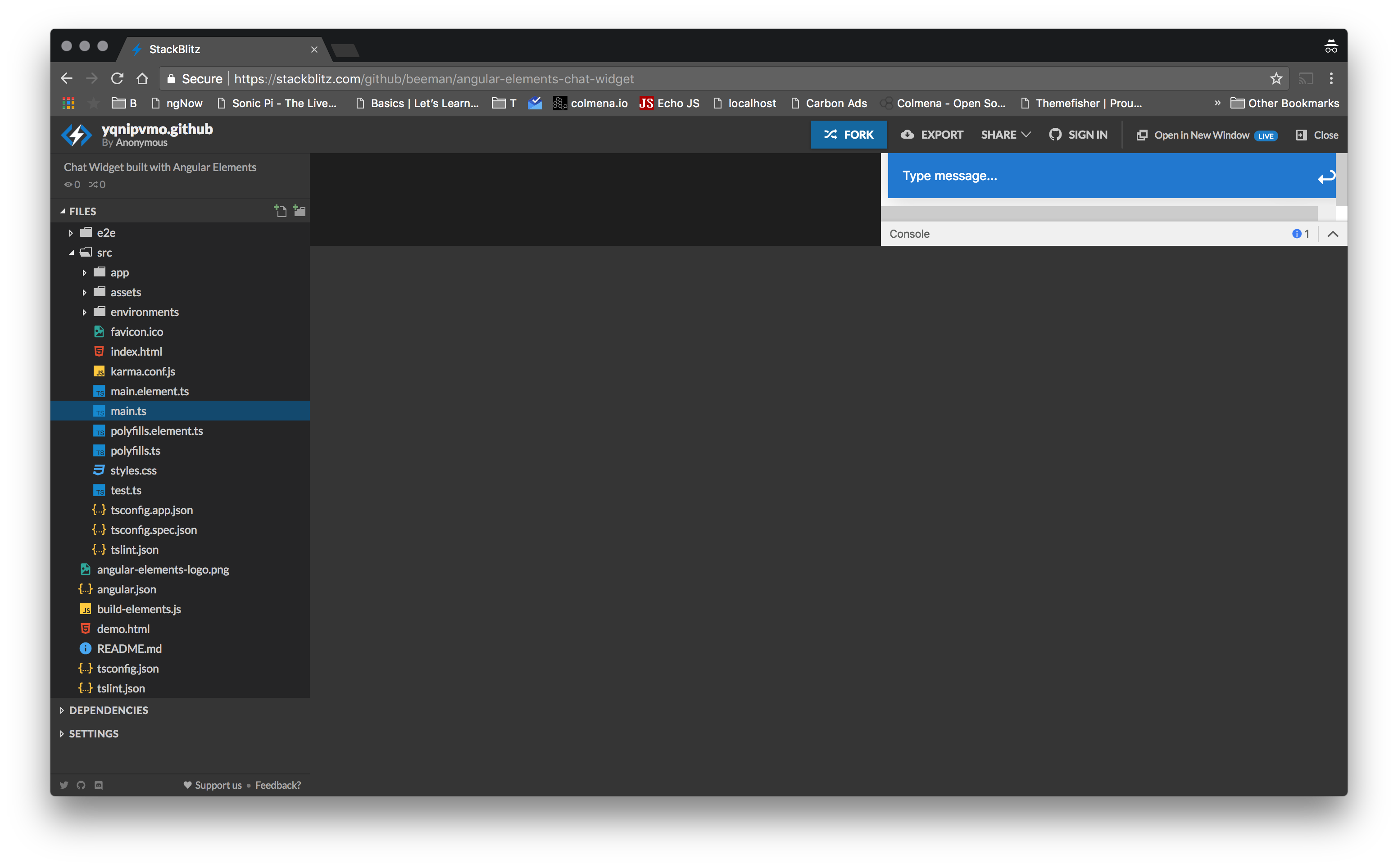 Loading My Project From Github Breaks Stackblitz Ui · Issue 453
