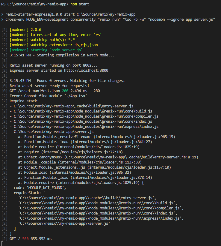 Windows Issues · Issue 1 · Remix Runstarter Express · Github