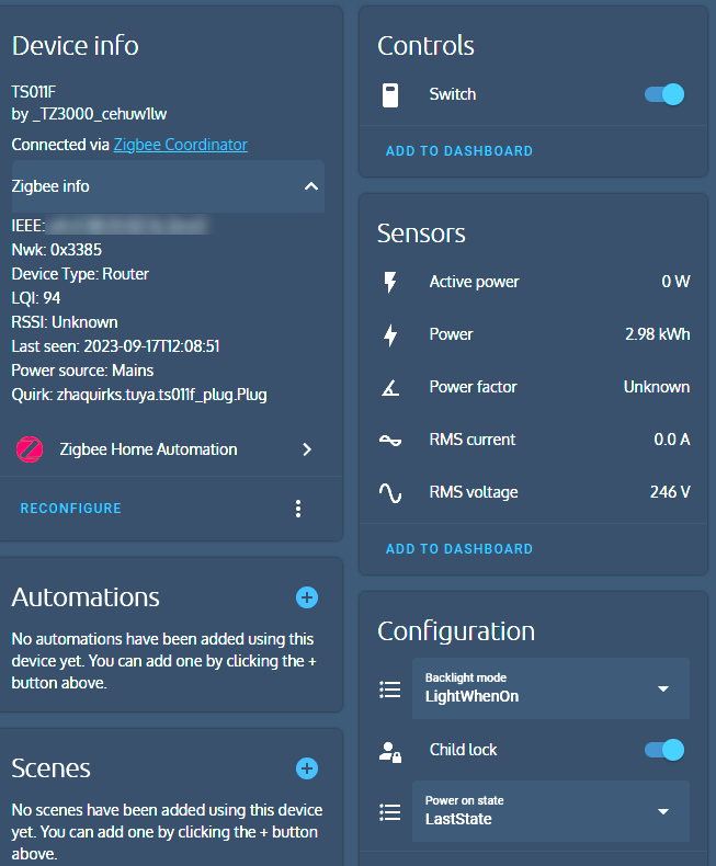 [Device Support Request] TS011F Smart Plug (_TZ3000_cehuw1lw) · Issue #2573 · zigpy/zha-device ...