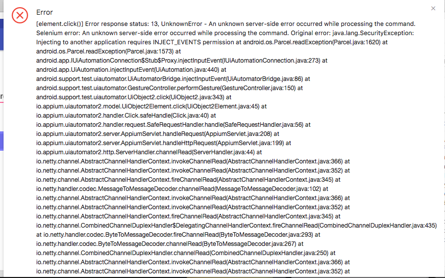 element.sendKeys("hi there")] Error response status: 13, UnknownError - An unknown server-side ...