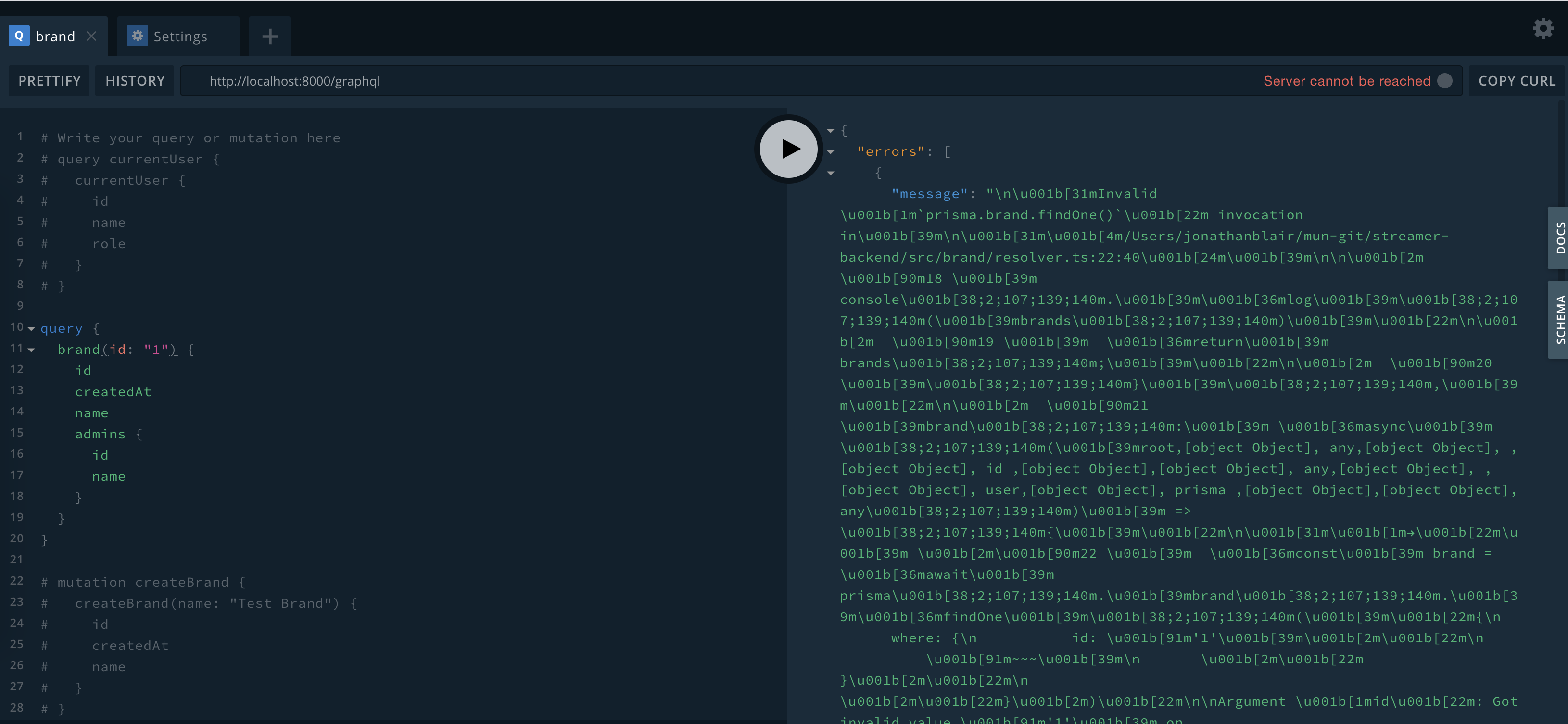 Invalid Invocation on findOne · prisma prisma · Discussion #2302 · GitHub