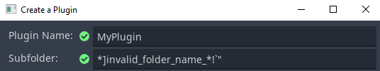 Plugin create dialog don't check enough the subfolder name validity · Issue #53935 · godotengine ...