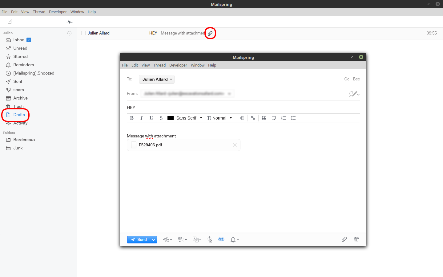 No progressbar or alert or file attachment upload · Issue #793 · Foundry376/Mailspring · GitHub