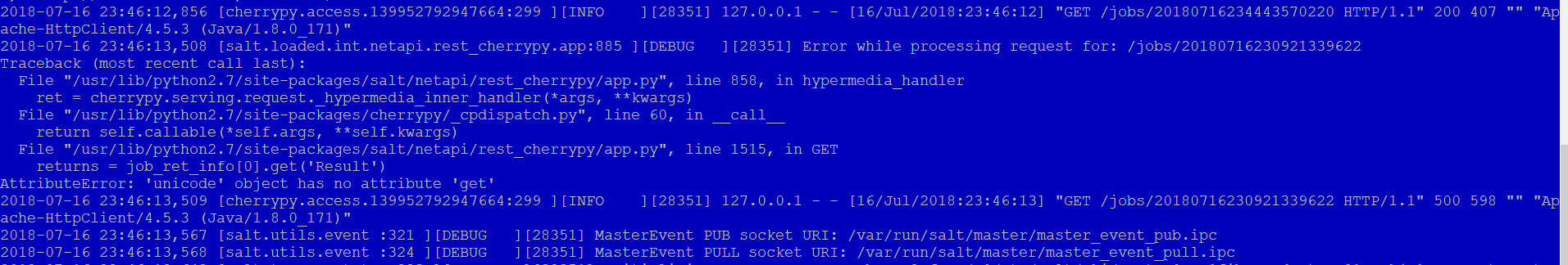 Salt Api Return Error 500 During Execution Async Task · Issue 48602 · Saltstack Salt · Github