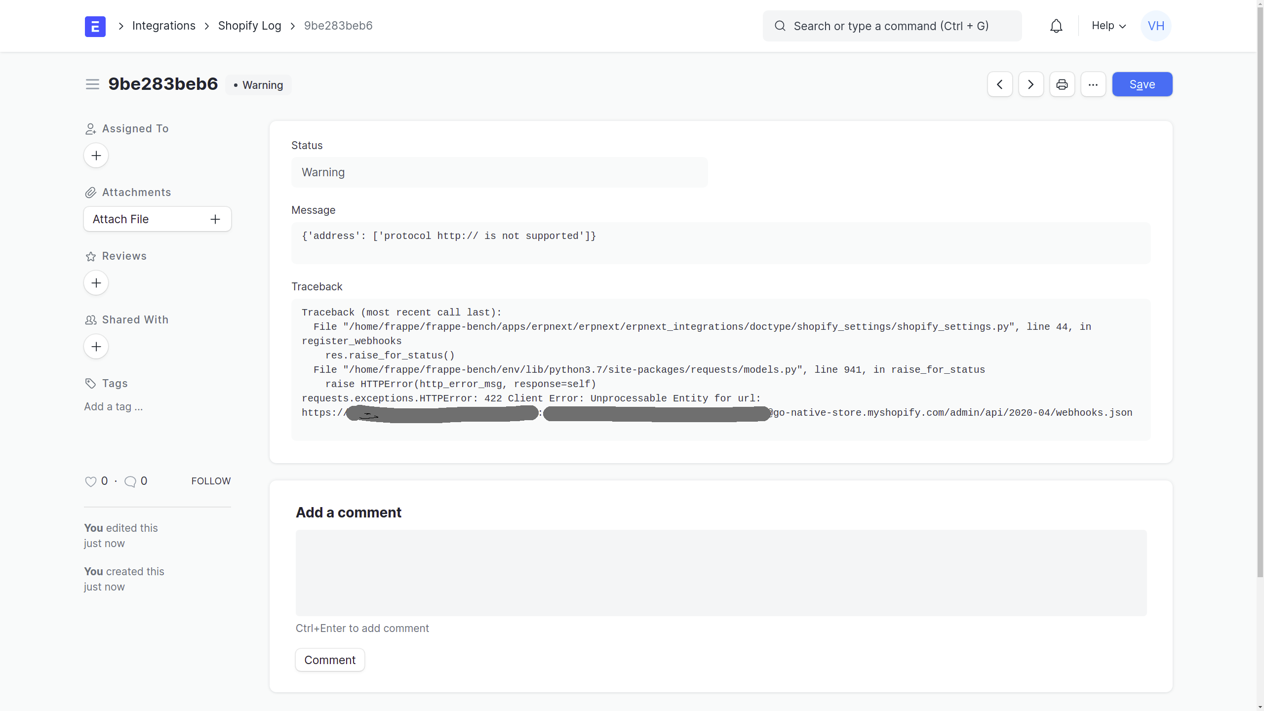 Not able to fetch data from shopify. · Issue #25510 · frappe/erpnext · GitHub