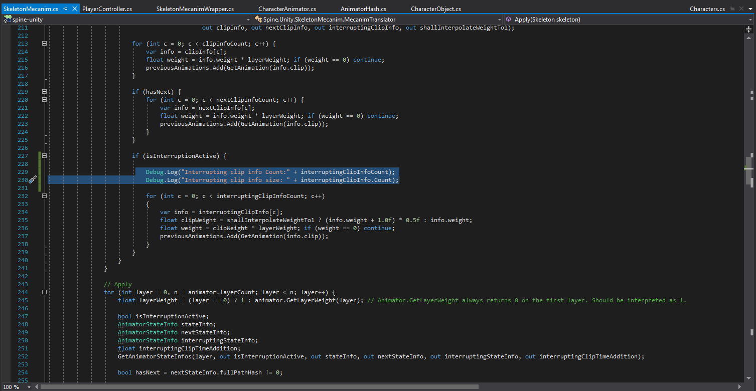 [unity] SkeletonMecanim indexing error during transition interruption · Issue #1658 ...