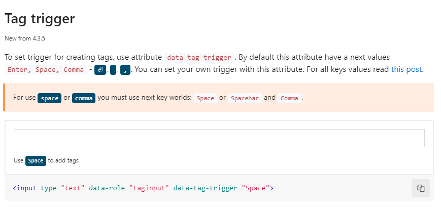 Implementation of clear button on data-role="taginput" · Issue #1469 · olton/metroui · GitHub