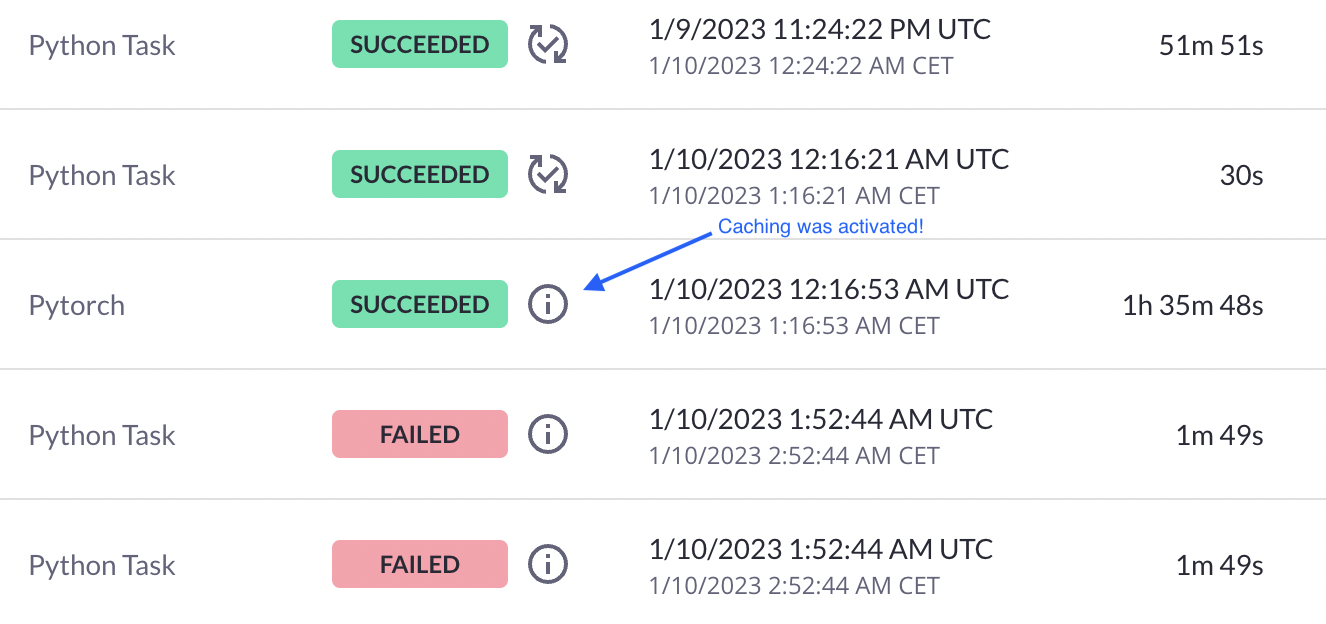 [BUG] Misleading/erroneous `Caching was disabled for this execution.` for tasks with cache ...