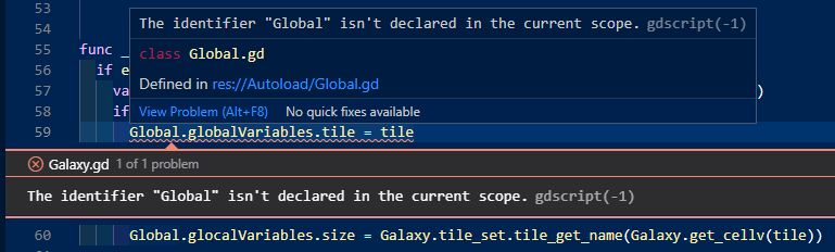 Autoload variables you declare are treated as if they don't exist ...