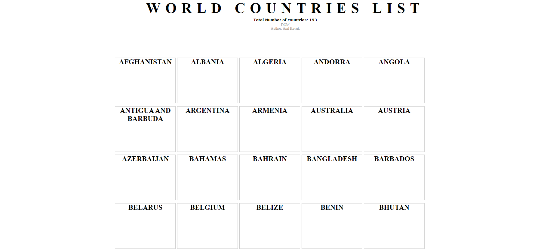 GitHub - AnilKavuk/World-countries-list-with-DOM: Listing with data of world countries with DOM
