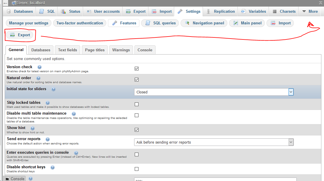 Export button · Issue #15032 · phpmyadmin/phpmyadmin · GitHub