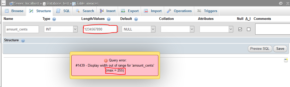 Inconsistency in error message for same input field · Issue #15193 · phpmyadmin/phpmyadmin · GitHub