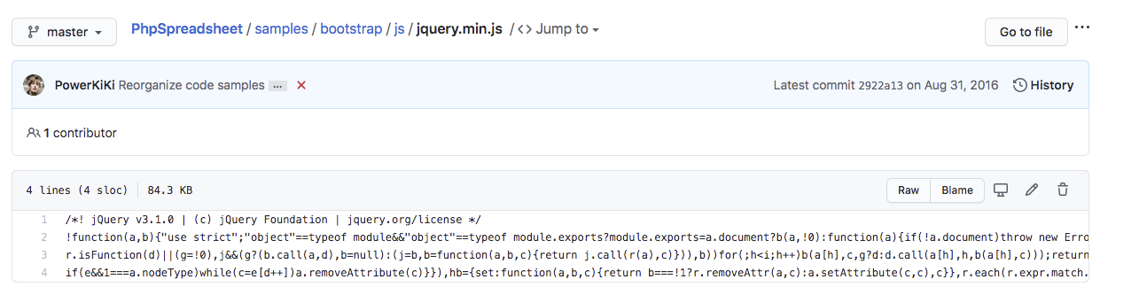 Update Jquery To 3 5 · Issue 1711 · Phpoffice Phpspreadsheet · Github