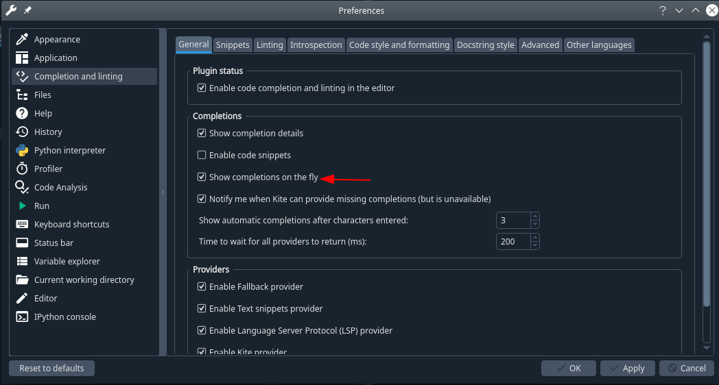Code Completion And Linting Options Menu Not Working Properly · Issue 16092 · Spyder Ide 