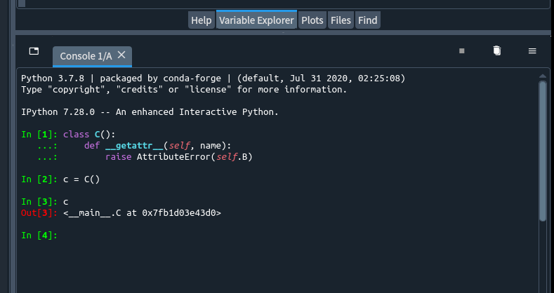 Invalid `__getattr__` wrecks iPython · Issue #16613 · spyder-ide/spyder · GitHub