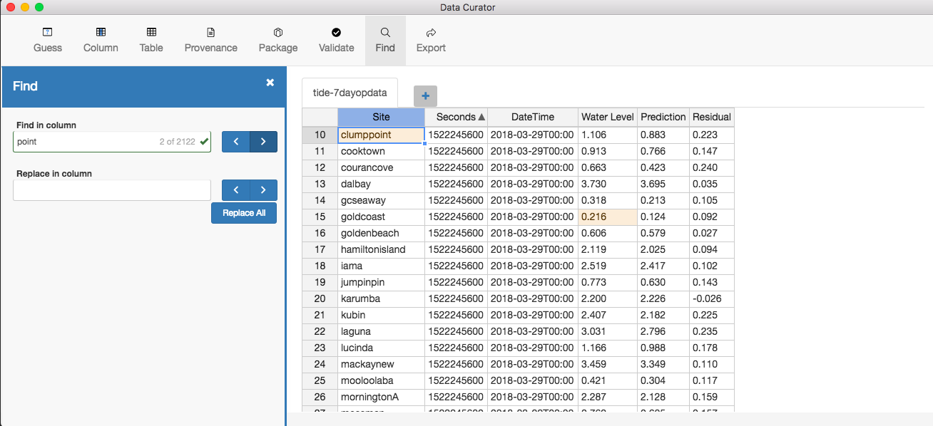 Find next/previous in table/column · Issue #633 · qcif/data-curator · GitHub