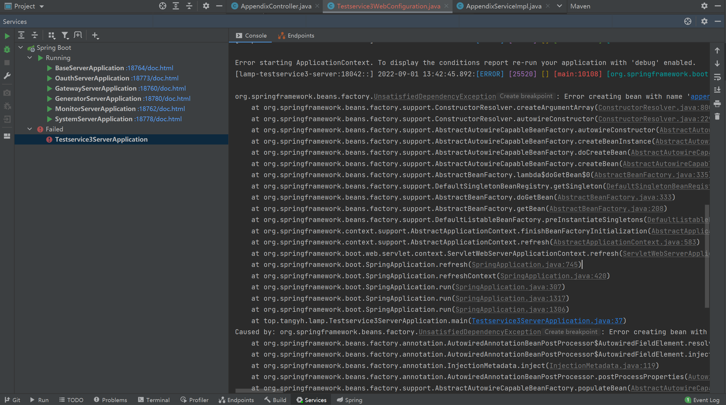 运行新建服务无法注入appendixController · Issue #180 · dromara/lamp-cloud · GitHub