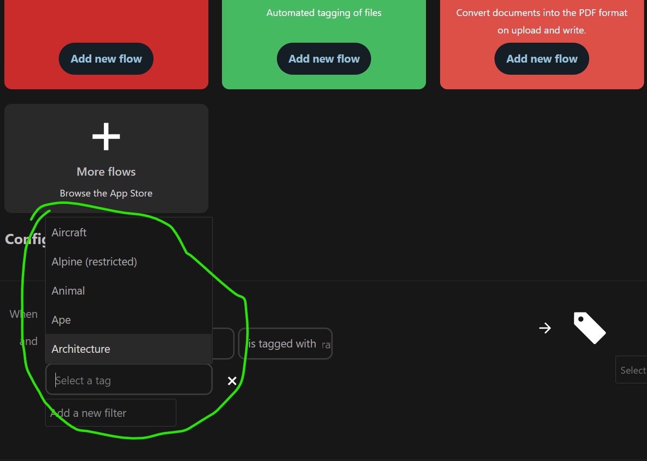 File automated tagging - cannot select or use any tags as the conditions · Issue #35645 ...