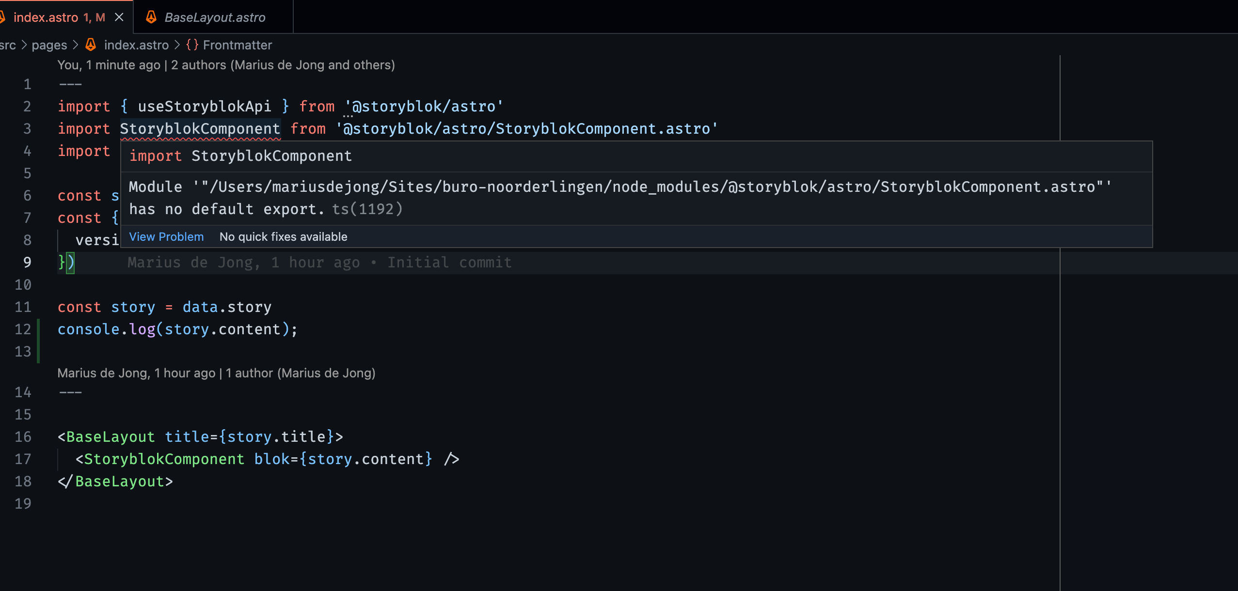 StoryblokComponent is undefined · Issue #11 · storyblok/storyblok-astro · GitHub