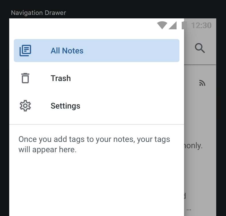 Add hint text to navigation drawer · Issue #913 · Automattic/simplenote-android · GitHub