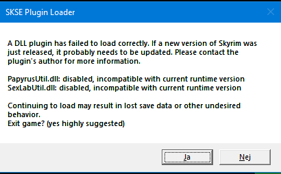 SexlabUtil.dll and PapyrusUtil.dll disabled, incompatible with current runtime version · Issue ...