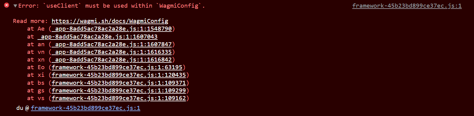 Bug Error `useclient` Must Be Used Within `wagmiconfig` Error On Vercel Deployments · Issue