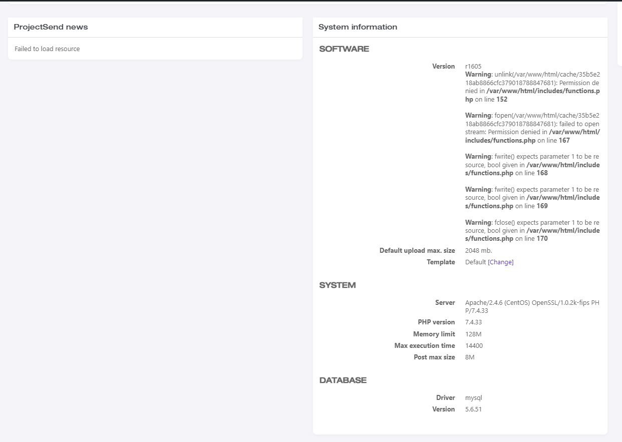 Permissions issues on R1295 on CentOS 7 · Issue #888 · projectsend/projectsend · GitHub