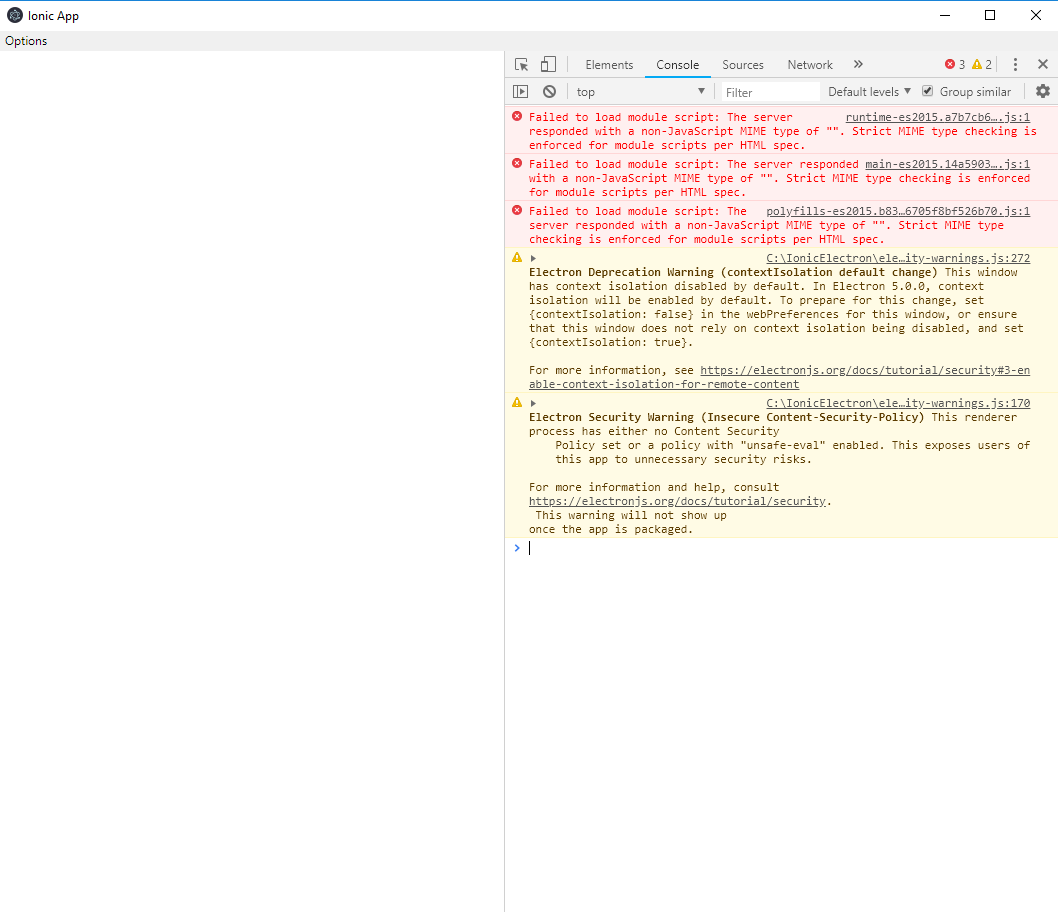 White Screen In Capacitorelectron App After Migration To Ionic 47 Angular 8 · Issue 1813