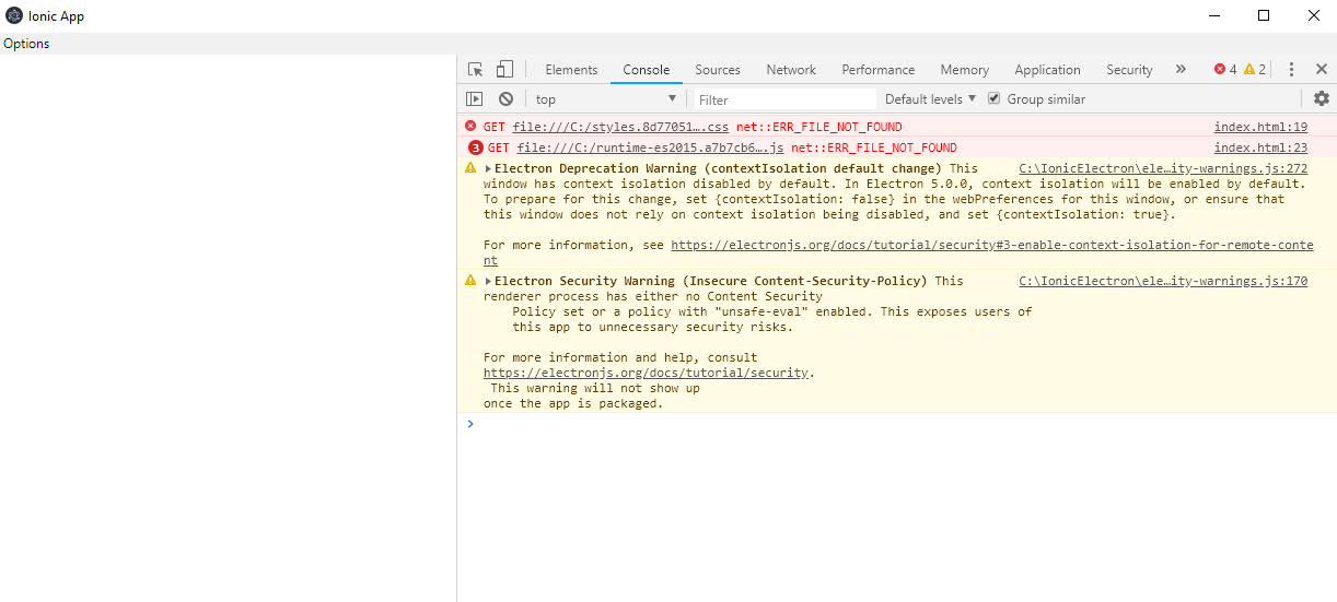 White screen in capacitor/electron app after migration to Ionic 4.7 / Angular 8 · Issue #1813 ...