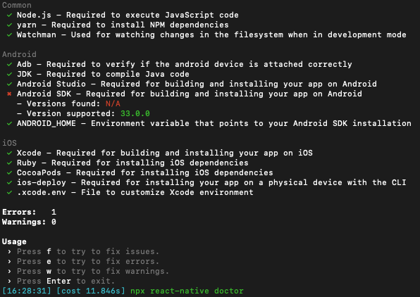 react-native doctor does not find ANDROID_HOME, ANDRIOD SDK and JDK · Issue #1220 · react-native ...