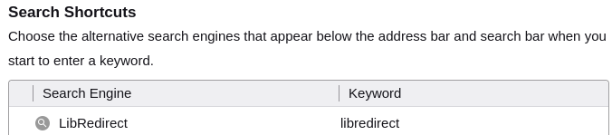 can't remove libredirect keyword from search shortcuts · Issue #546 · libredirect/browser ...