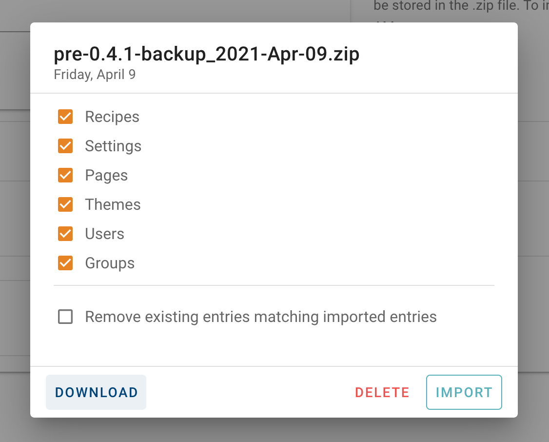 Unable to download backups due to "Not authenticated" error · Issue #279 · mealie-recipes/mealie ...