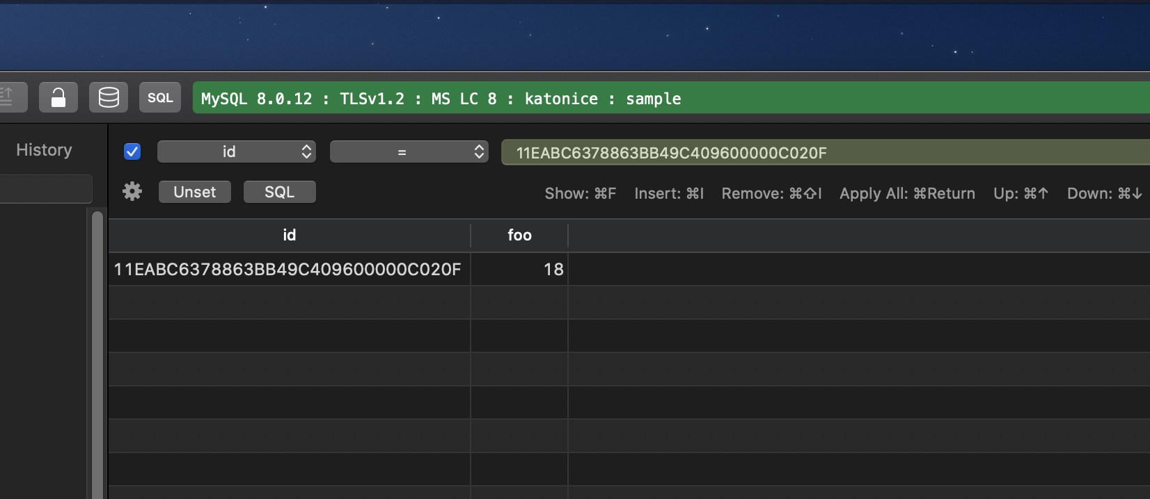 Feature Request: Add ability to filter binary column with hex string · Issue #1439 · TablePlus ...