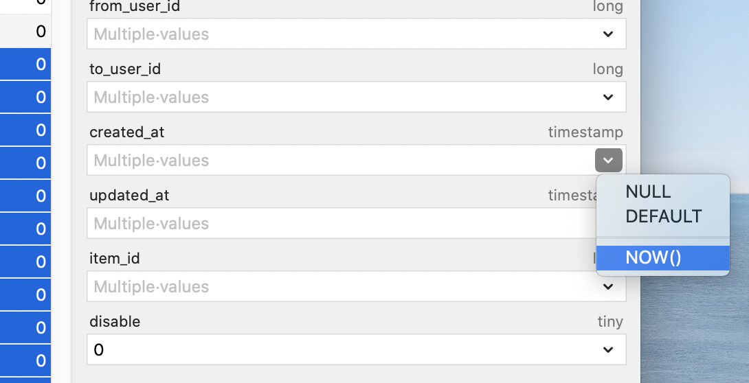 Update datetime by NOW() on multiple records at once · Issue #2337 · TablePlus/TablePlus · GitHub