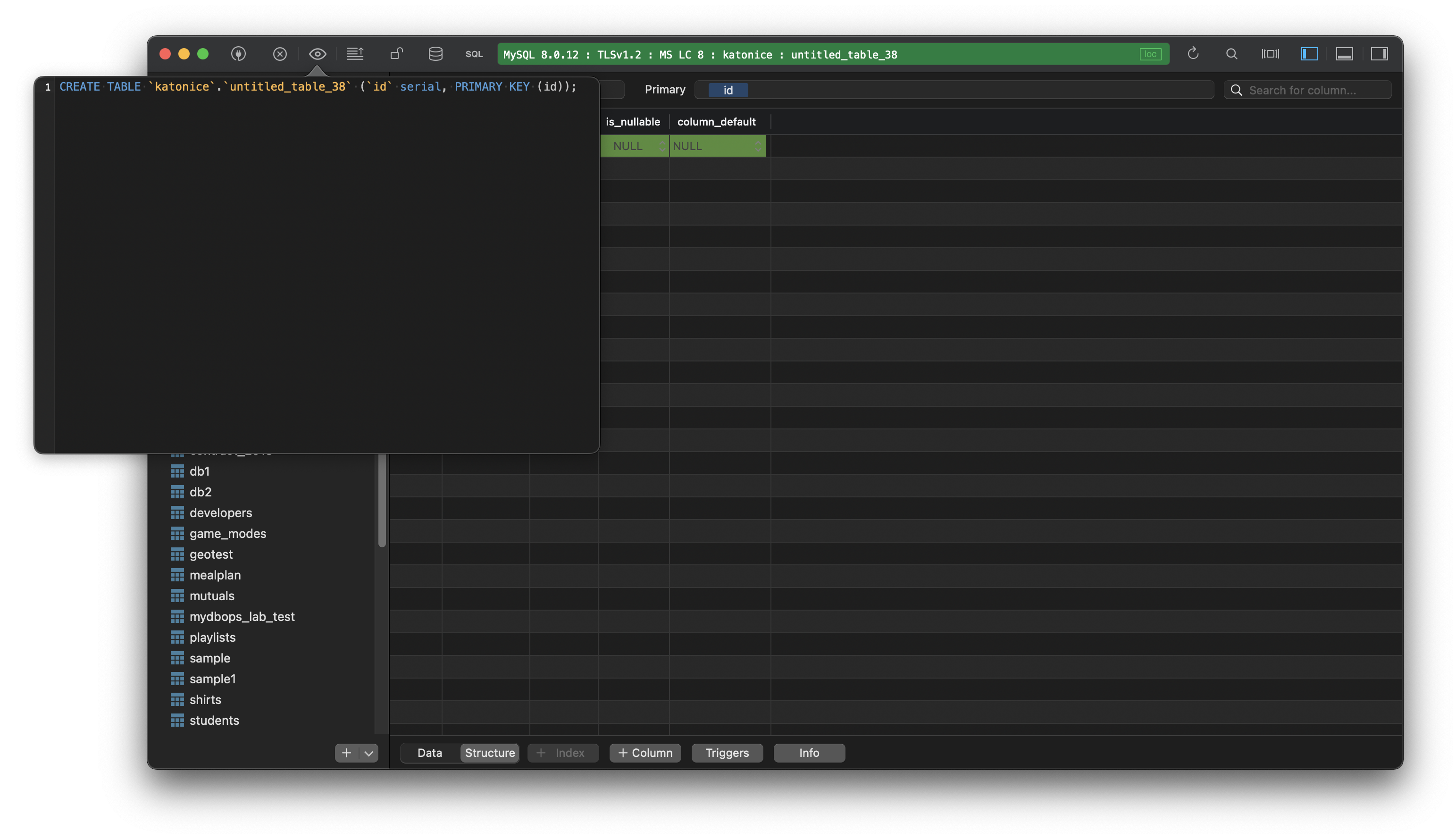 Redundant index created for primary keys in MariaDB · Issue #2368 · TablePlus/TablePlus · GitHub