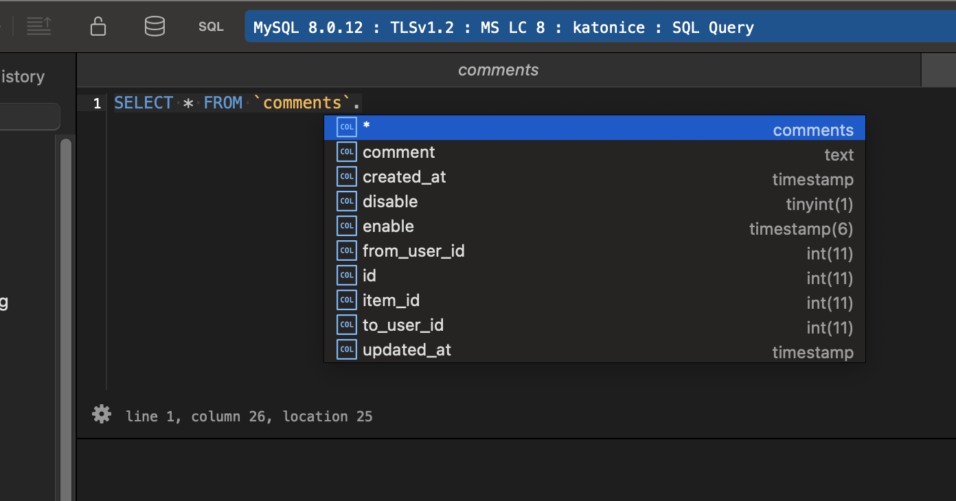 [Feature Request] Option to select (copy) only table column names when looking into table ...
