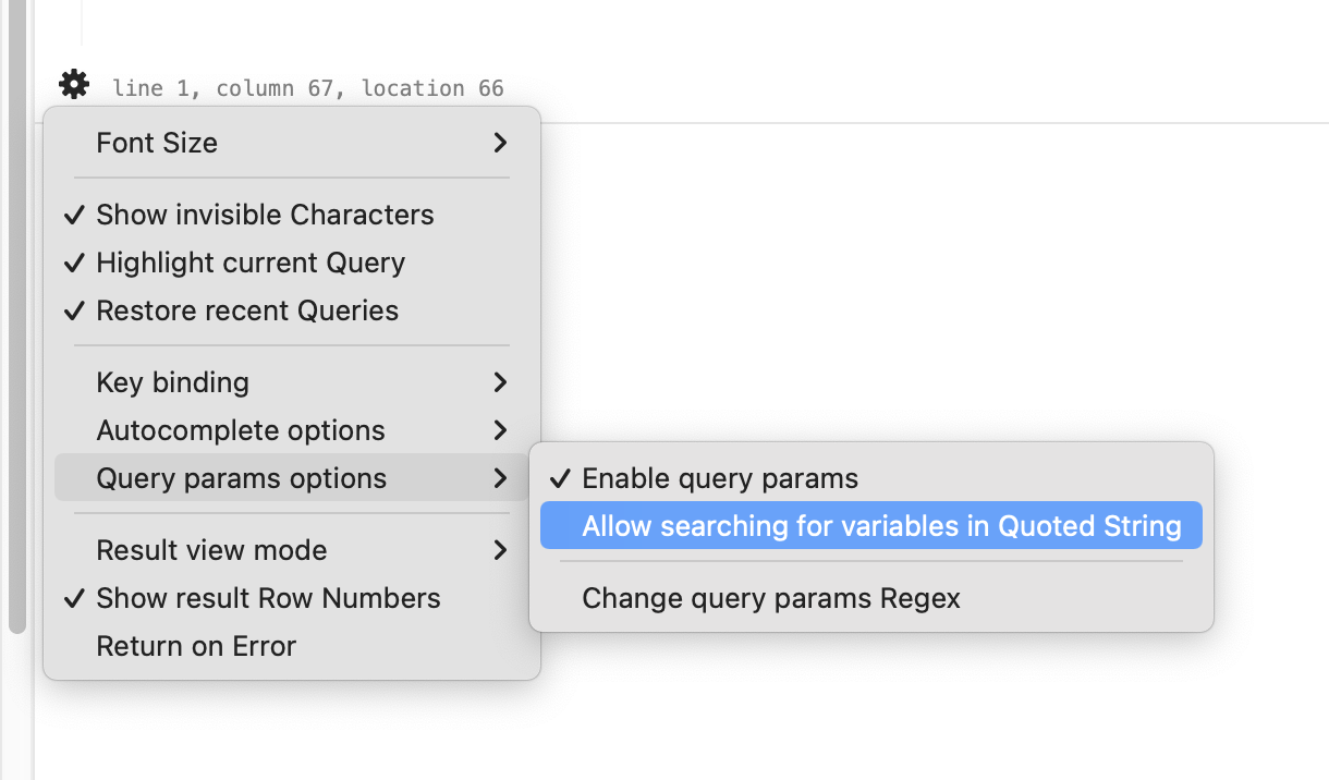 Allow query parameters in SQL query window · Issue #430 · TablePlus/TablePlus · GitHub