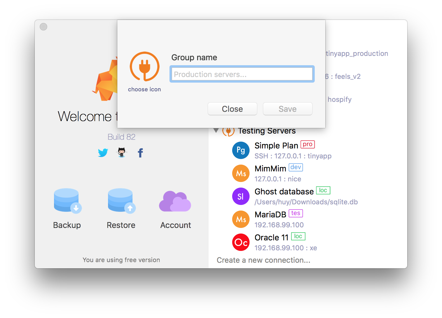 [Feature Request] Group or connection icon · Issue #175 · TablePlus/TablePlus · GitHub