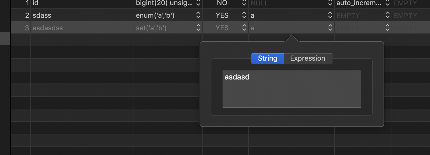Default value on SET() includes apostrophes; error on saving · Issue #970 · TablePlus/TablePlus ...