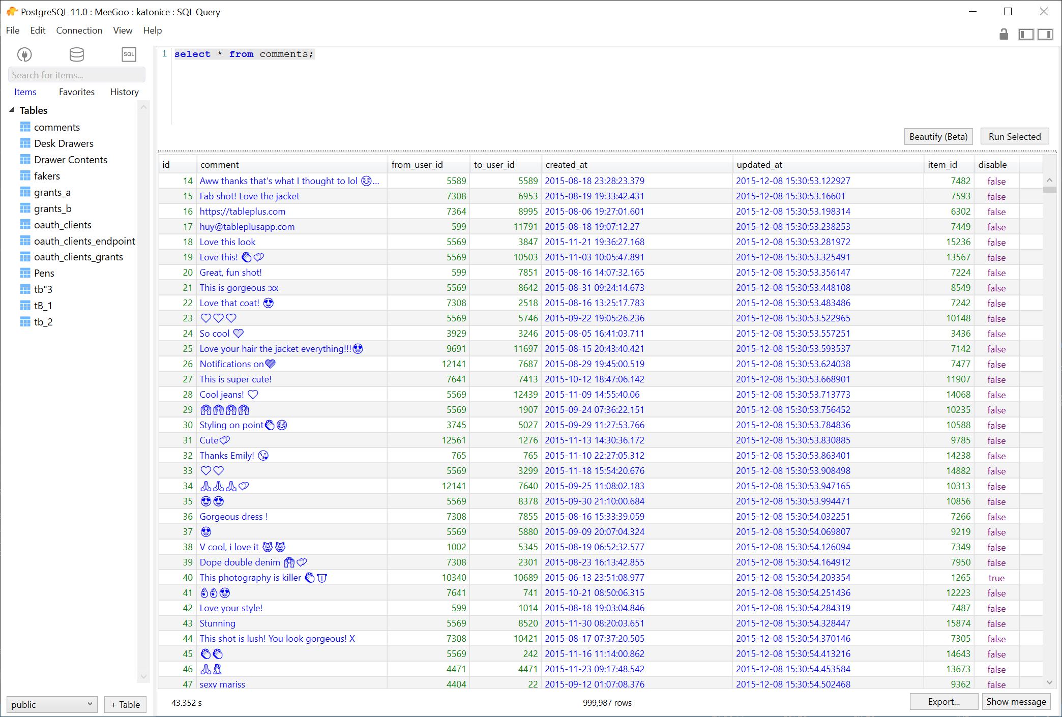 Running Queries or viewing large tables crashes application · Issue #55 · TablePlus/TablePlus ...
