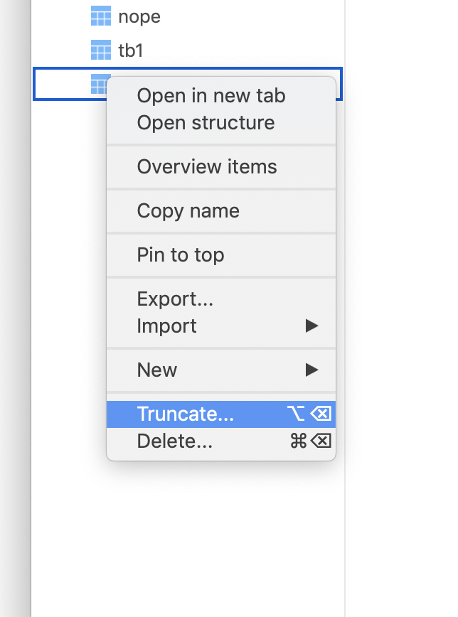 Truncate in Postgres shouldn't show dialog if no identity fields or cascading tables · Issue ...