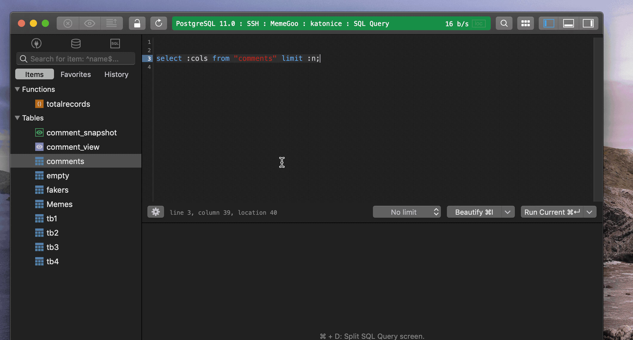 Feature Request: Query Favorite/Snippet Placeholders · Issue #1652 · TablePlus/TablePlus · GitHub