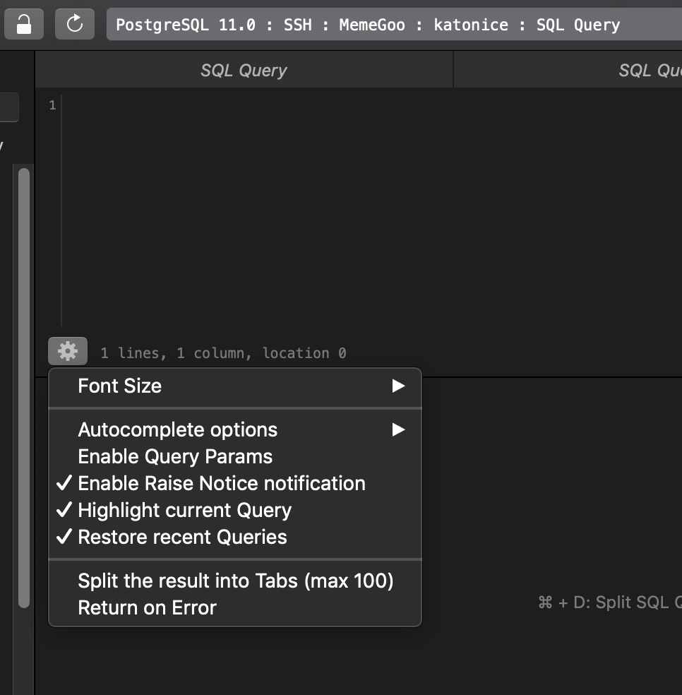 [Enhancement] Name of the connection, connection list and option to not reload last SQL · Issue ...